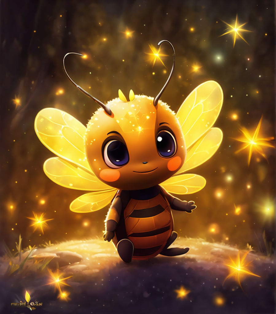 Whimsical cartoon firefly with wings aglow by Faizan Rizvi (Faizu ...