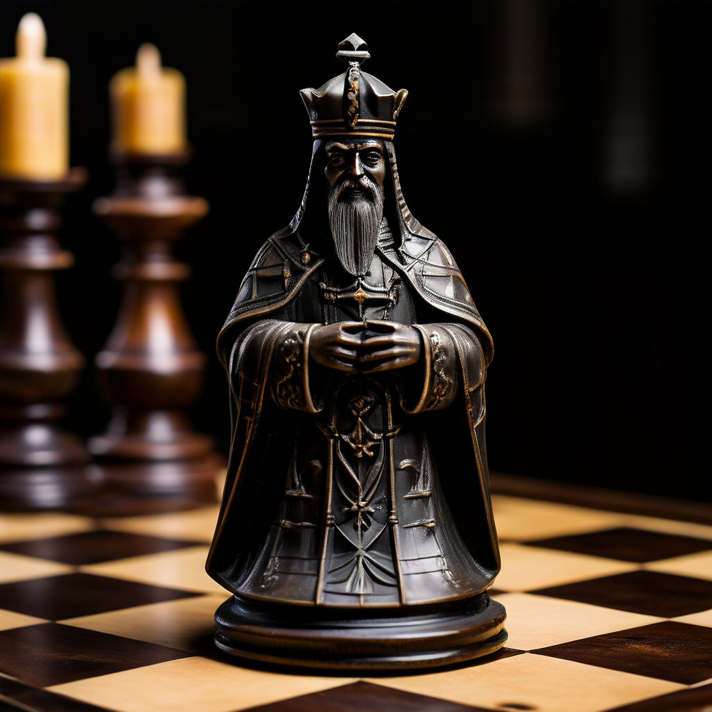 A black 1700s Bishop Chess Piece by SAM ZANG MOVIES - Playground