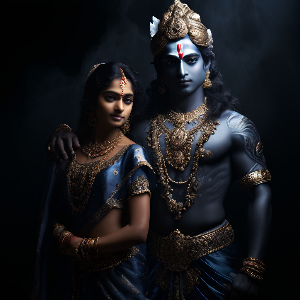 Lord Krishna and Raudra depicted as lifelike human figures by Anuj ...