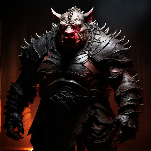 Gigantic pig-ogre monster by F#cking genius - Playground