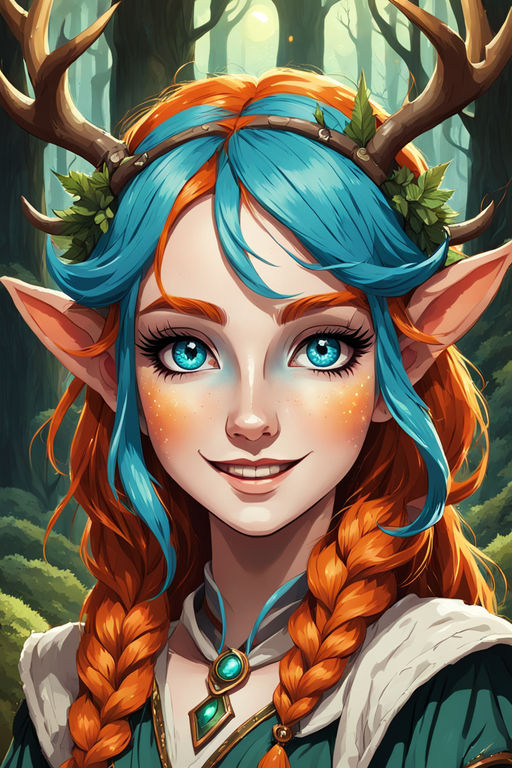 Very detailed illustration in anime style of a cute freckled... by Mani ...