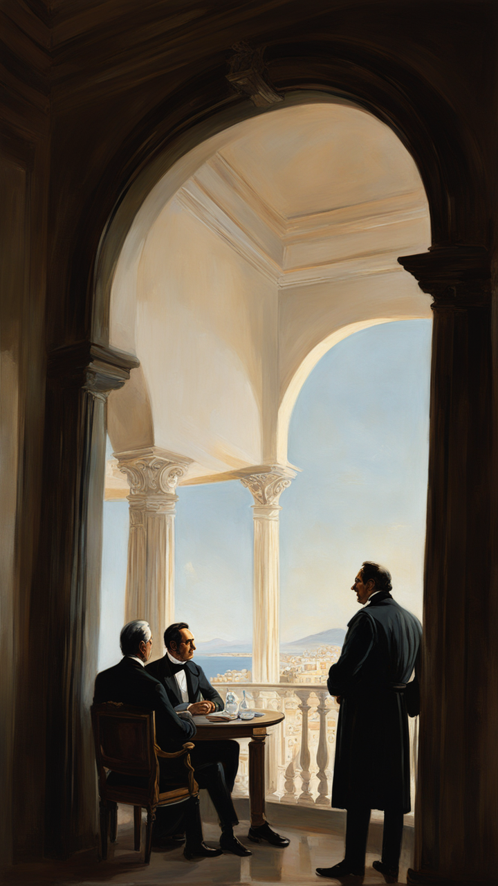 A historical painting of French officials clad in early 19th... by 최성호 ...