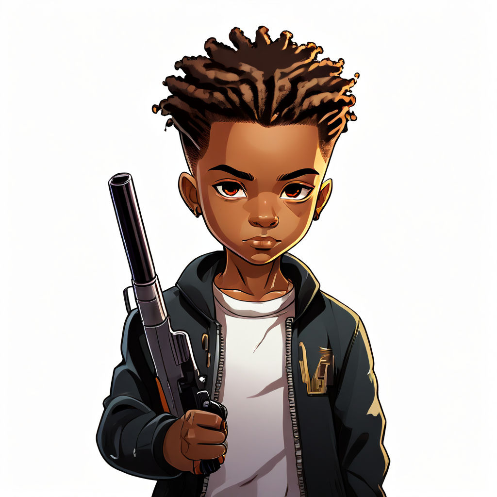 Riley from the 2005 show Boondocks holding a gun by Jody Alexander ...