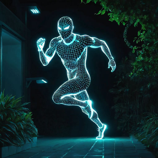 A glowing man running feral by Diony Villalta - Playground