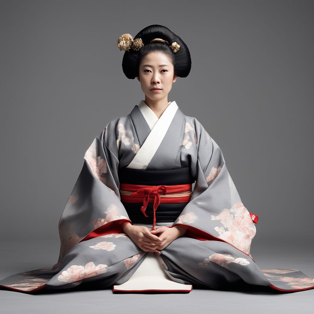 Highly detailed photo of a woman in customary Japanese garb by Matheus ...