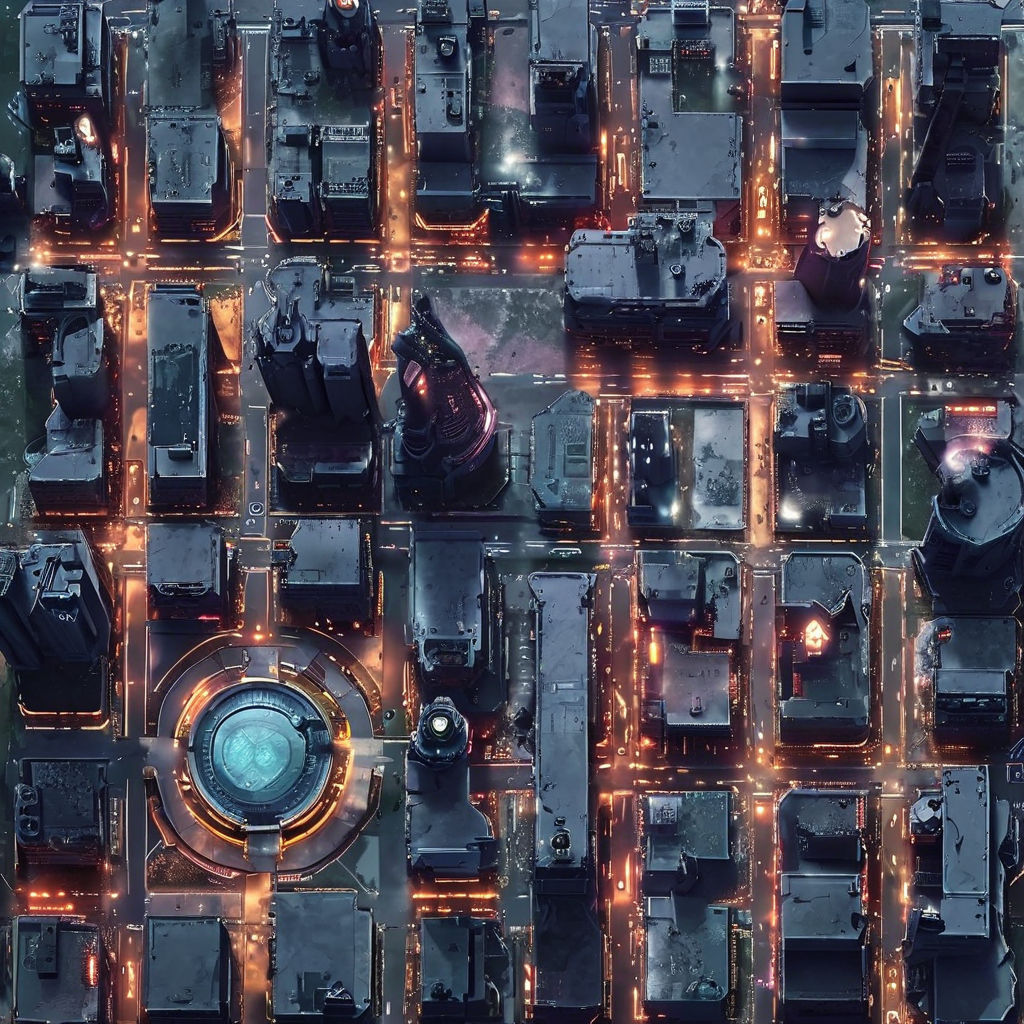 "Generate a high-resolution top-down game map of a sprawling... by Emo ...