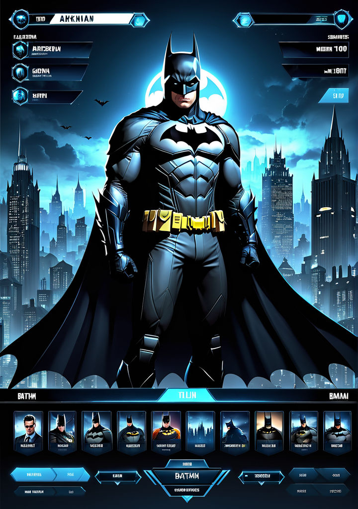 "Design a sleek and modern game UI inspired by the Batman Ar... by 강성원 ...