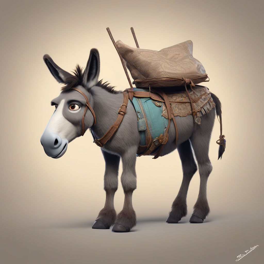 Stylized donkey in the style of Disney/Pixar by Del Bogle - Playground