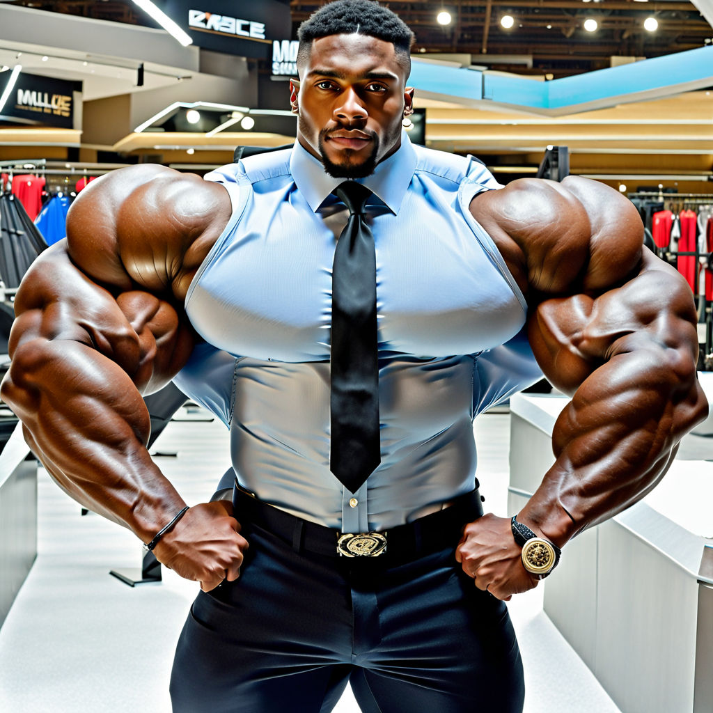 20 year old unnatural colossal built bodybuilder wearing a p... by ...