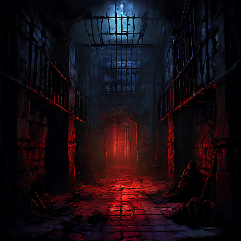 Dark fantasy digital painting of a prison cell from the pers... by ...
