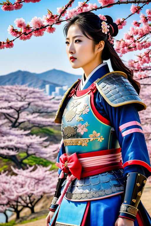 A Korean warrior woman in traditional Joseon armor by do it just ...
