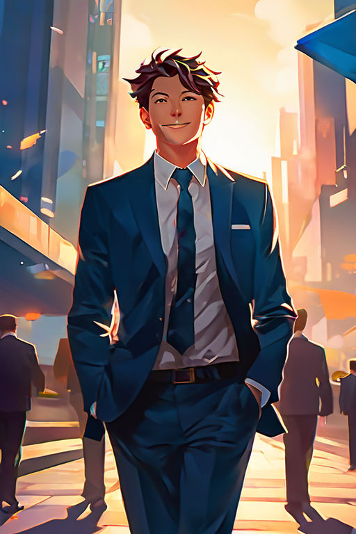 Handsome rich man wearing suit walking while smiling by Adinda Ratu ...