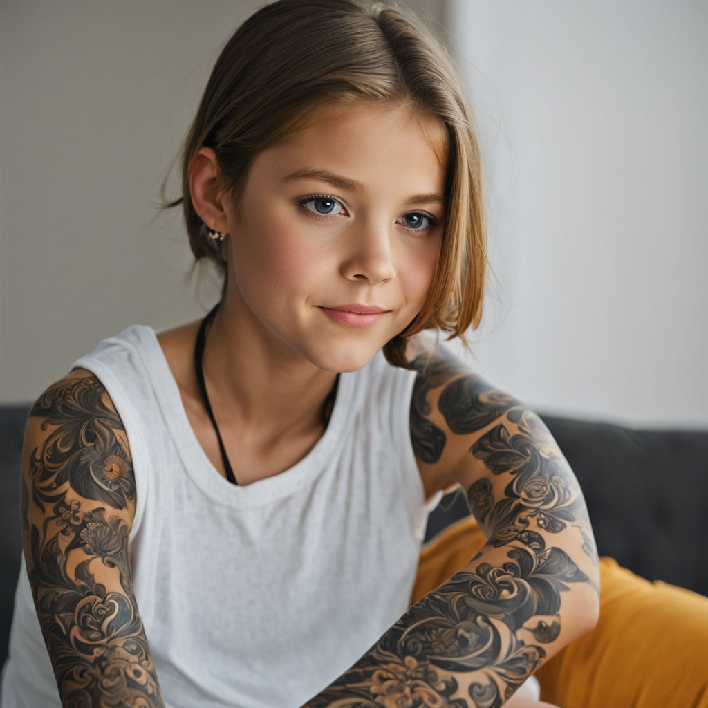 12 year old girl with a tattoo. by Kitten Jenner - Playground