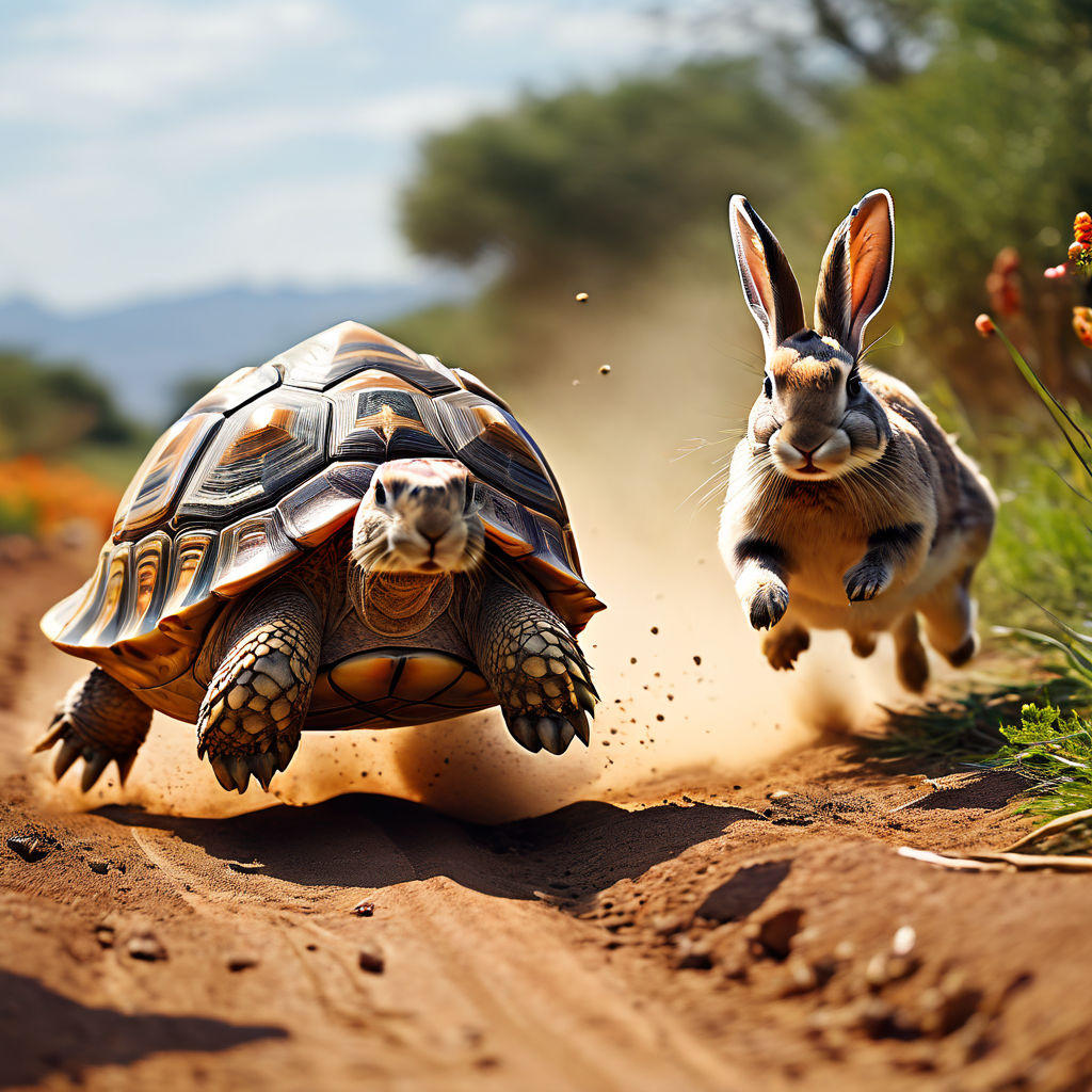 "The race between the tortoise and the rabbit in the running... by 황승현 ...