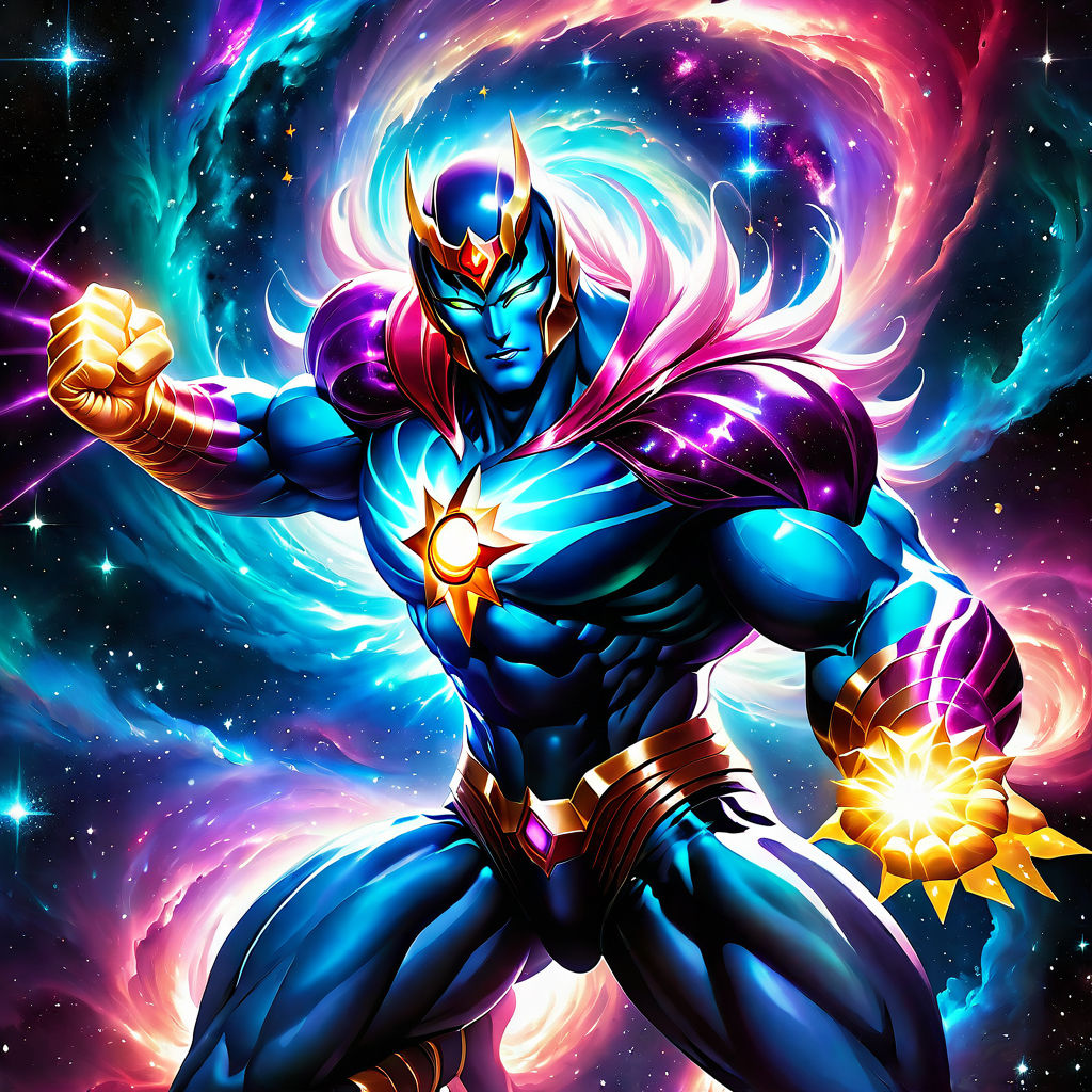 Cosmic anime humanoid monstrosity flexing muscles by Ryan Andrews ...