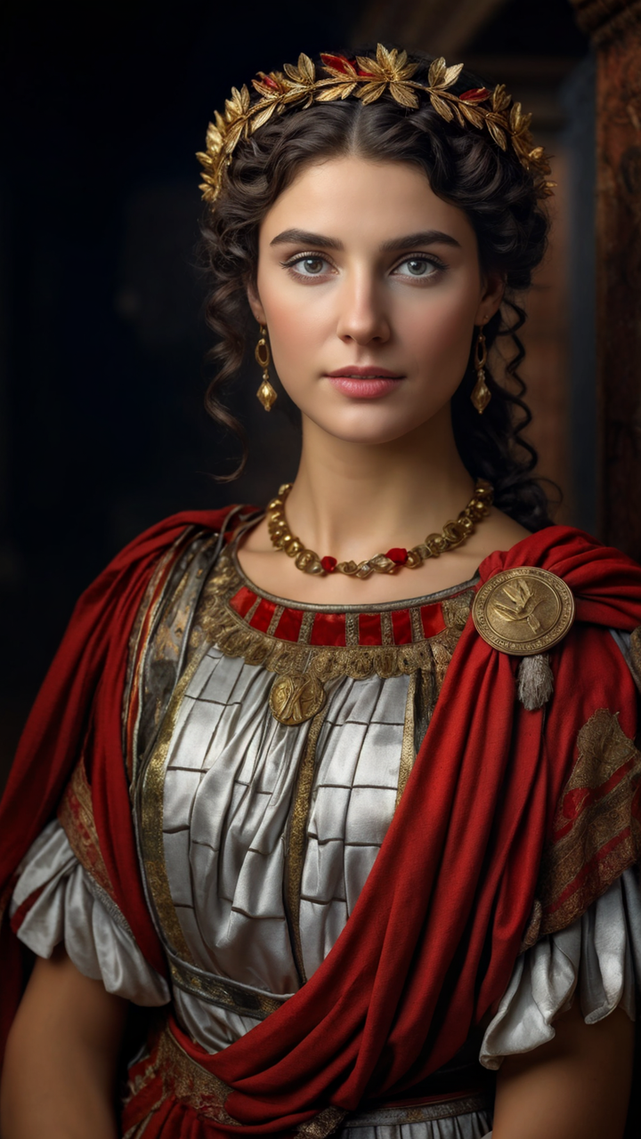 Realistic photo of the wife of the Roman emperor Claudius in... by ...