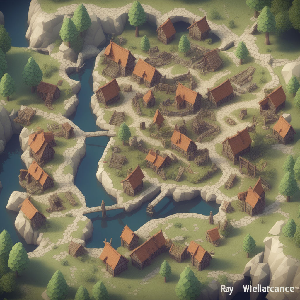Top down medieval settlement map by Manea Bogdan - Playground
