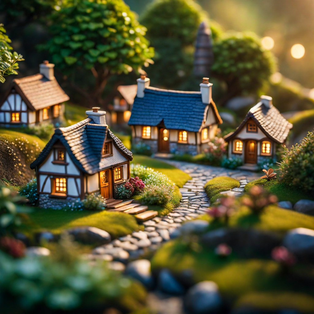 A fairy-tale tiny miniature village of rustic Irish cottages by ...
