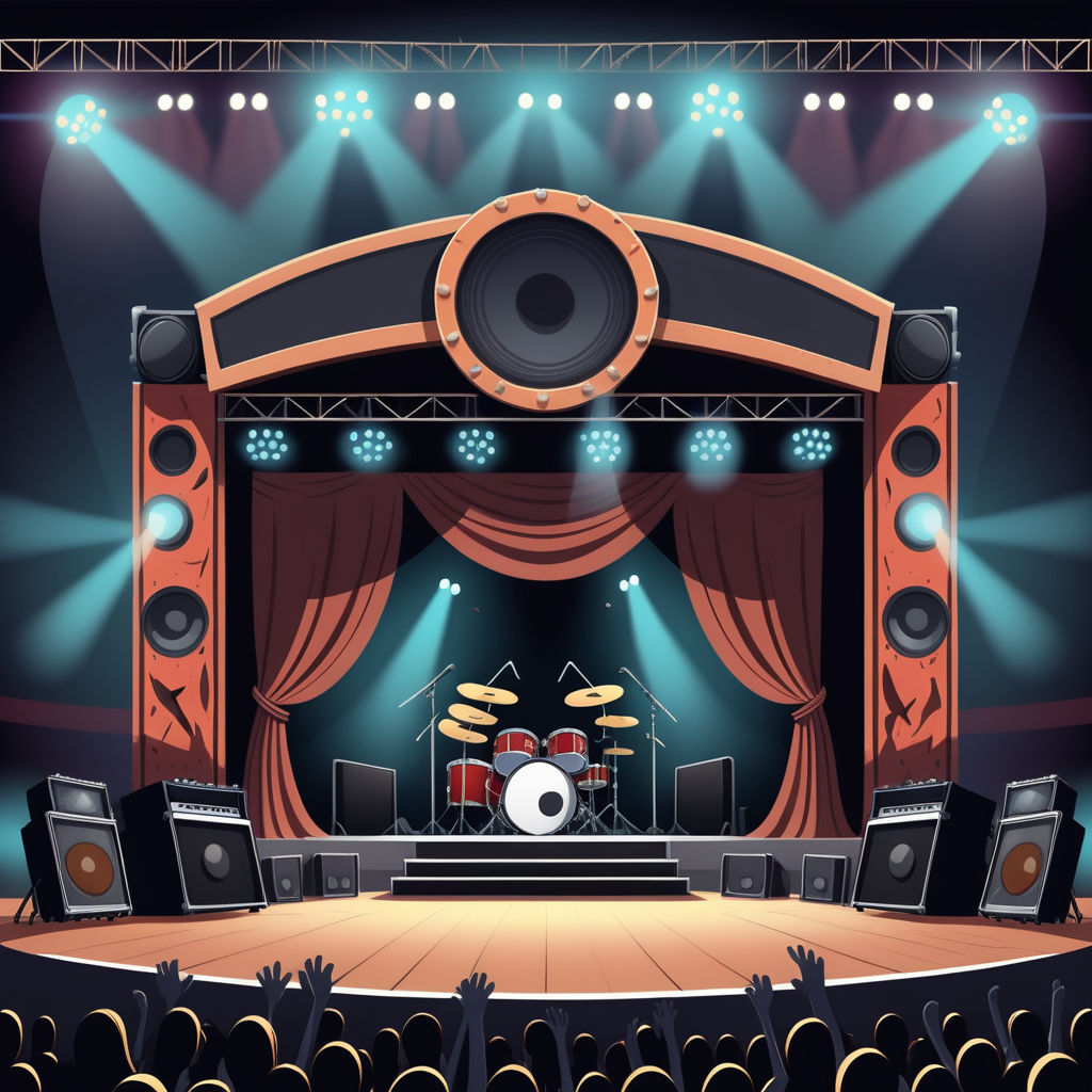 Rock concert stage cartoon by Дмитрий Осинцев (Мценск) - Playground