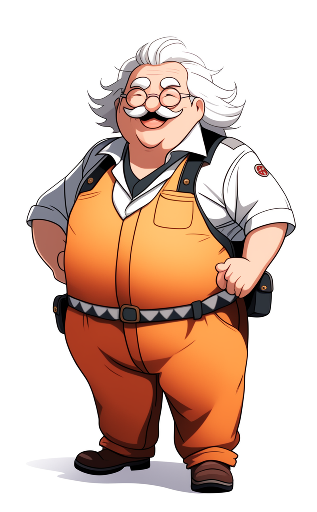 An Einstein like a funny chubby fat joyful smiling old profe... by ...