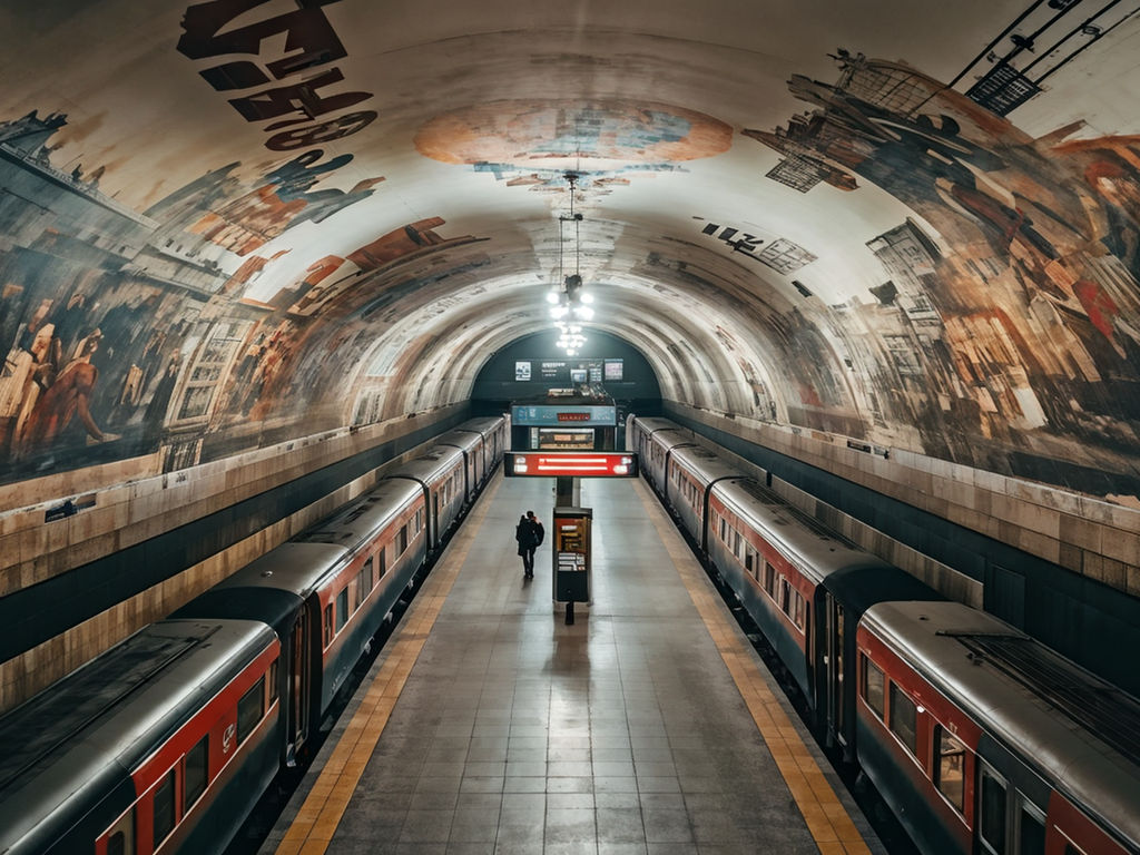 Overhead view of Lodz metro stations designed to parallel th... by Wiktor Walika - Playground