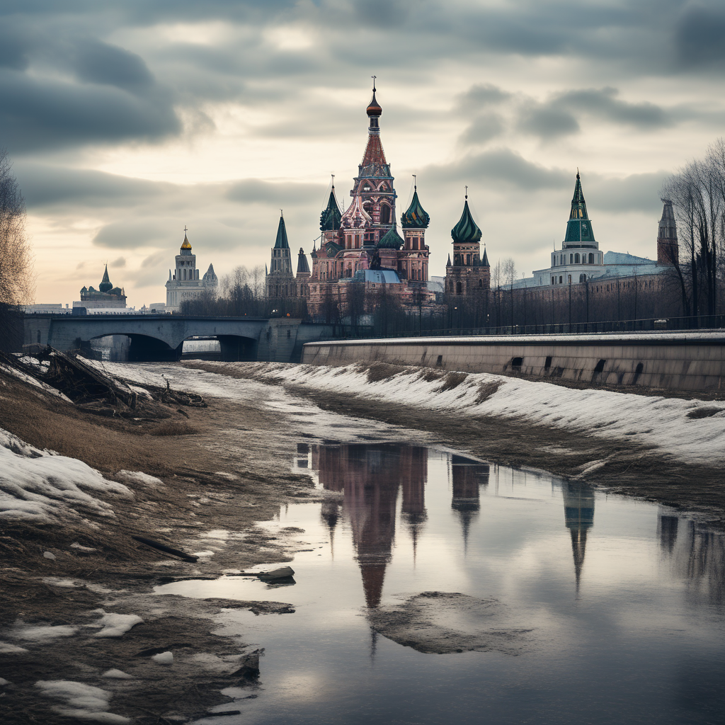 Moscow Kremlin standing desolate in a post-apocalyptic scene by Анна ...