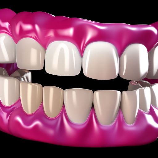 Rainbow coloured teeth;set of perfect dentures by Alan Emery - Playground