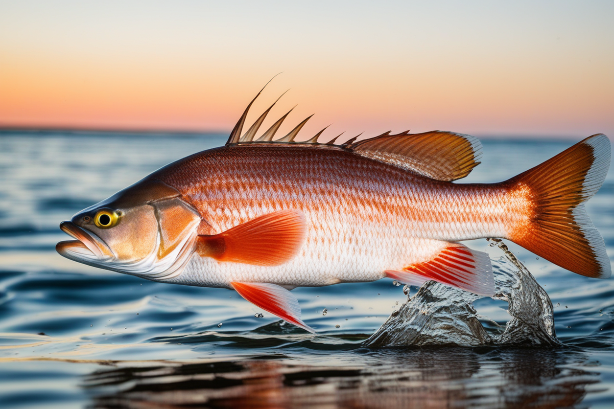 A high quality stock photograph of a single red drum redfish... by ...