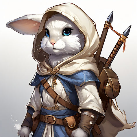 DnD ranger archer character Harengon anthropomorphic rabbit... by Mog ...