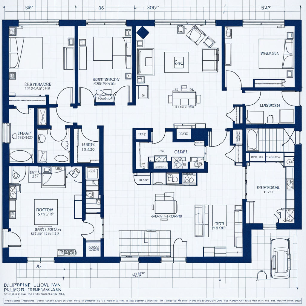Blueprint floor plan showcasing two bedrooms by Jumu Alfred - Playground