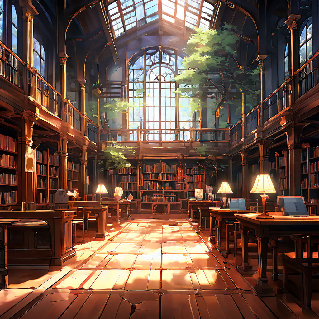 Silent library anime style 4k highly detailed by kyou li - Playground