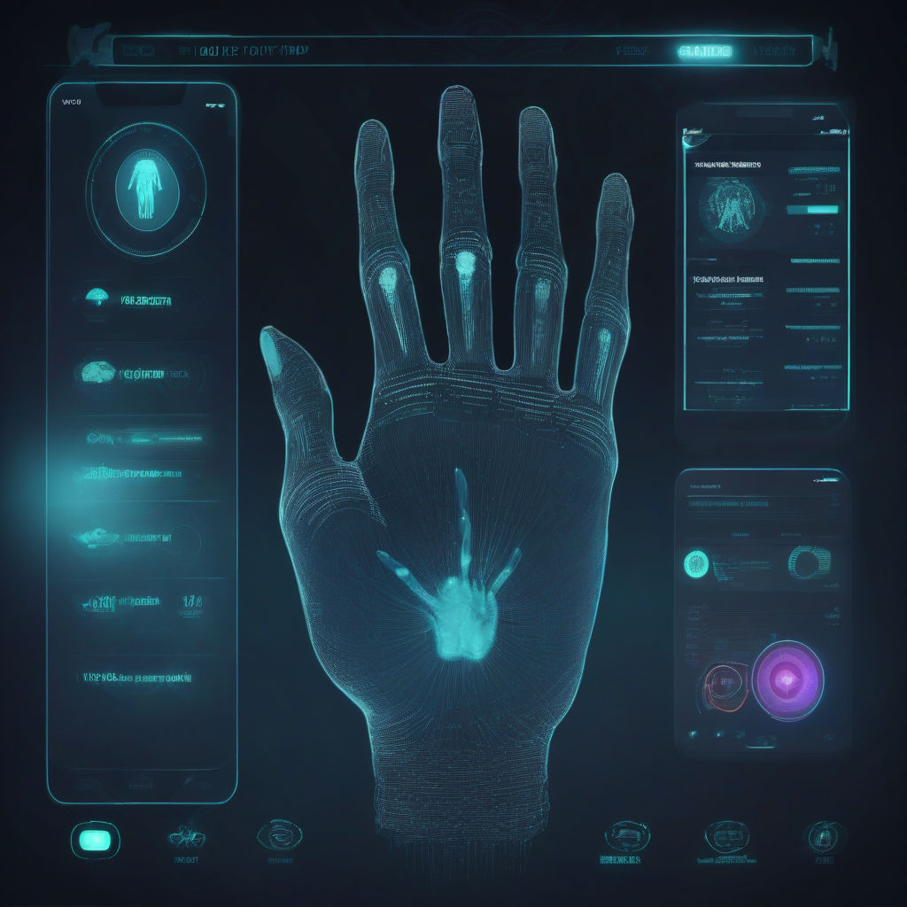Futuristic handprint scanner screen by Fredrik - Playground