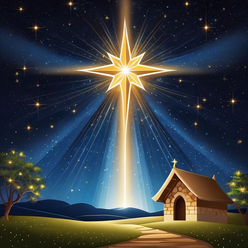 Star of Jesus with rays of light. Christmas star of the Nati... by ...