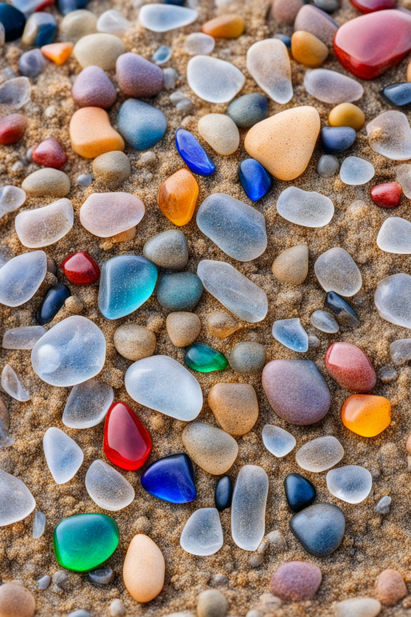 Colorful transparent small rocks with sand and beach by Viper Bike ...
