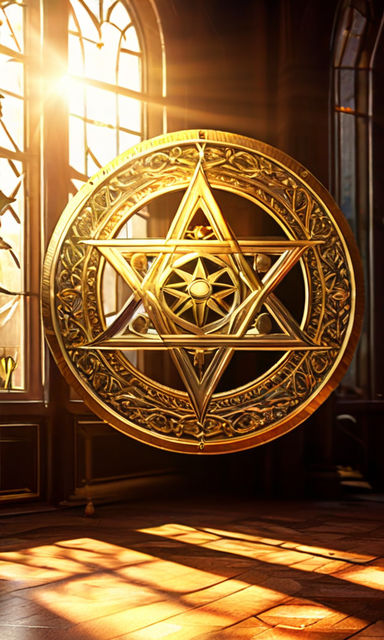 Generate a picture of a beautiful large pentacle in the sunl... by ...