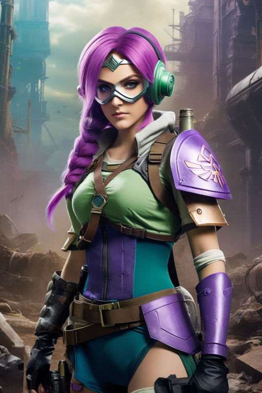 Nintendo Princess Zelda (Purple Hair) in a gasmask and scave... by ...