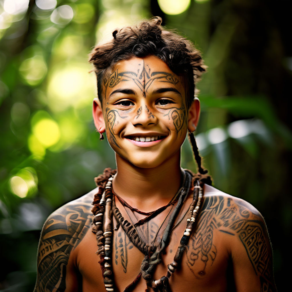 Portrait of a 16-year-old Maori boy from New Zealand by Lucie Caritey ...