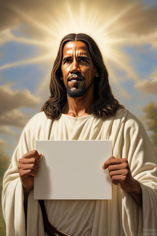Jesus holding a sign by Barlos - Playground