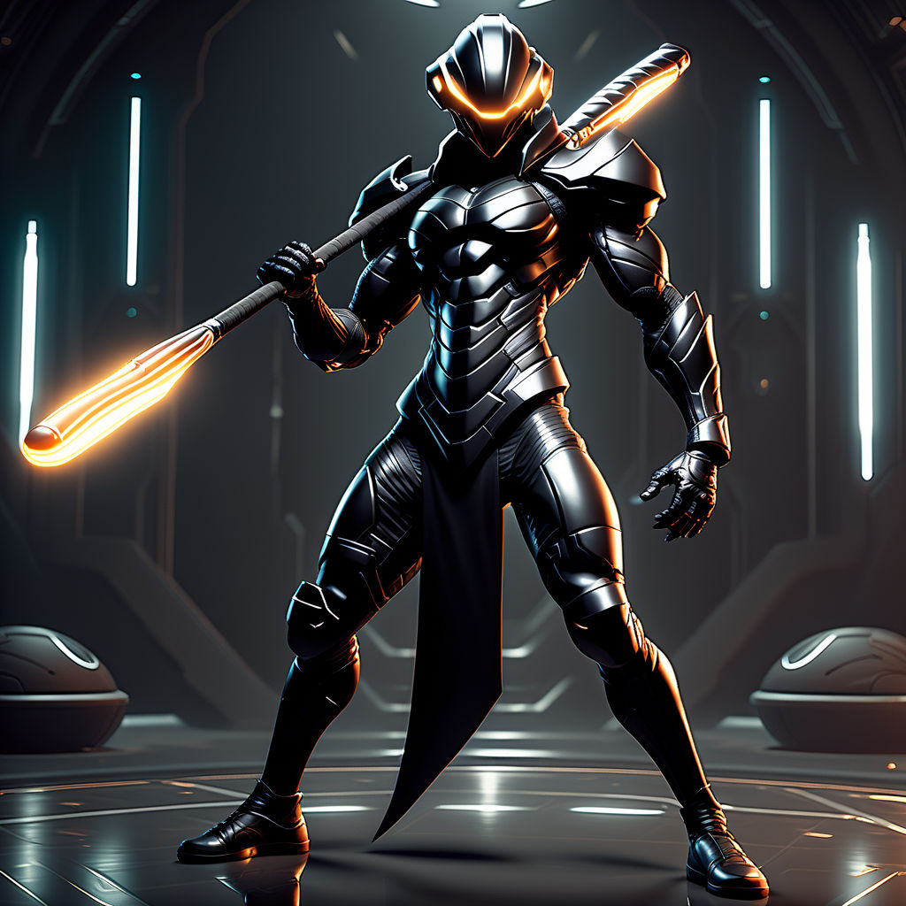 A Solarian in a full body fighting pose by S Samra - Playground