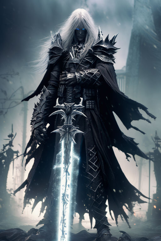Full body photograph of a mighty fantasy unholy death knight... by ...