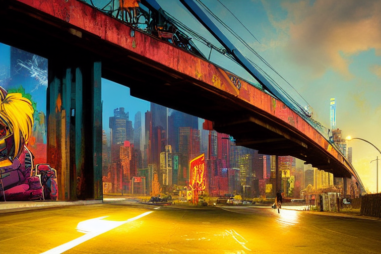 A fantasy cyberpunk graffiti-art in the gta vice city by Natalya ...