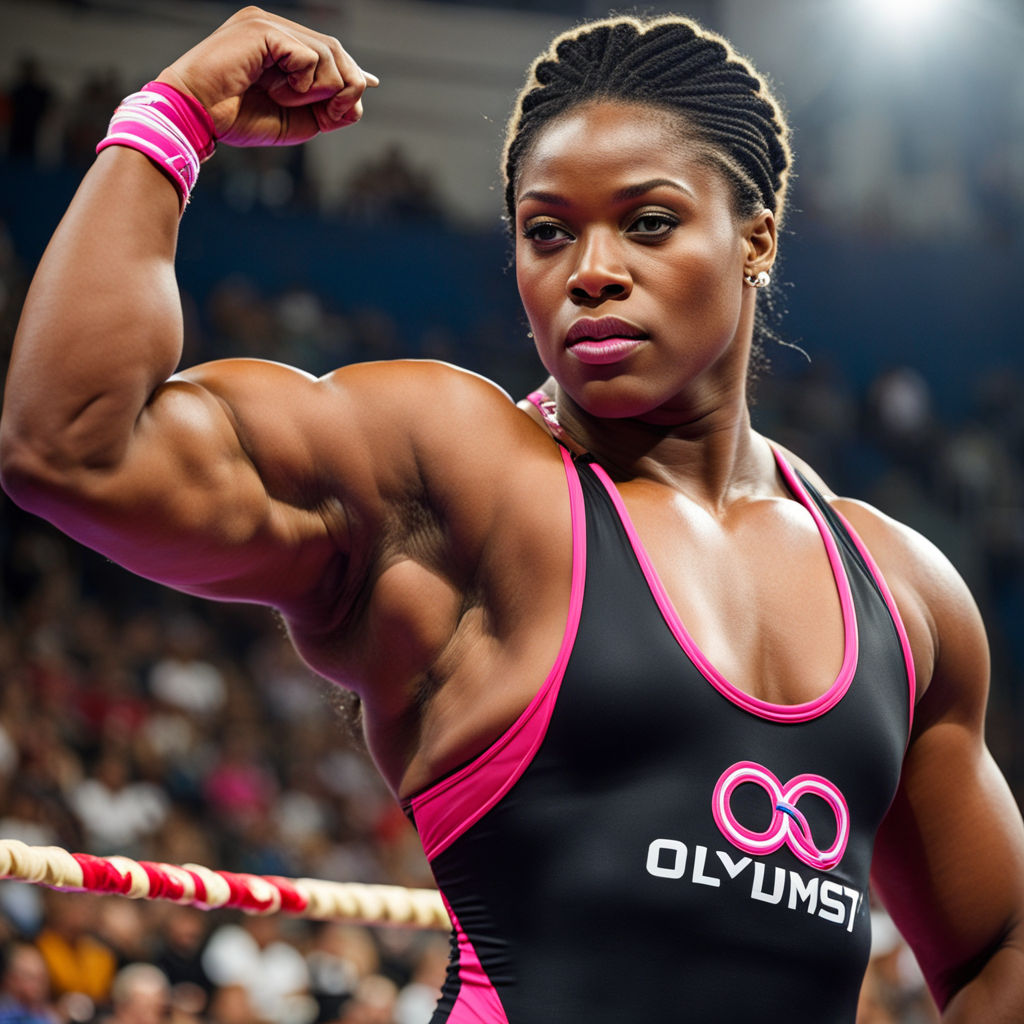 Muscular massive gorgeous black female Olympic wrestler. Lon... by PAUL ...