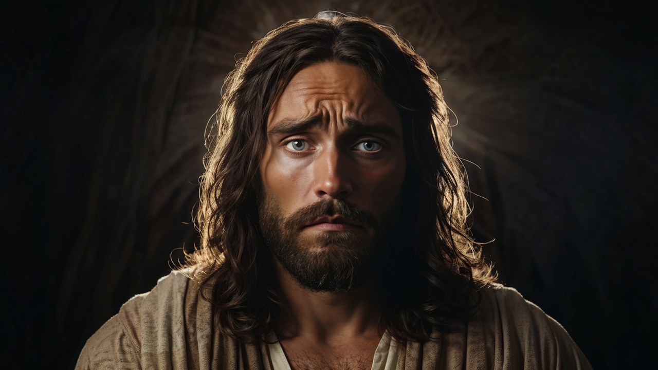 Jesus Christ with a sad face by Bruno Metzker - Playground