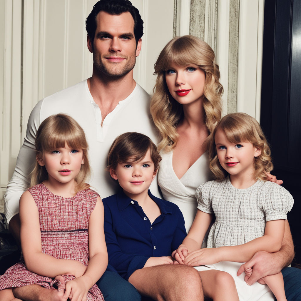 Taylor swift and Henry Cavill with their kids family portrai... by ...
