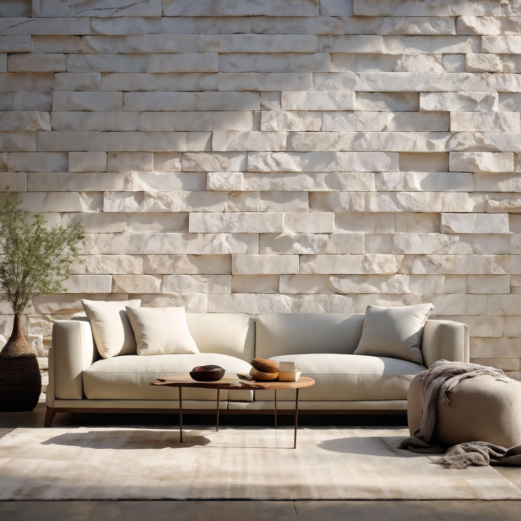 Smooth stone wall made of unnaturally precise cut stone bloc... by ...