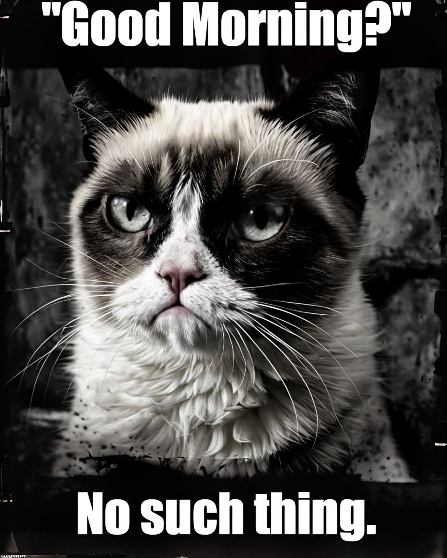 Good Morning Meme Grumpy Cat Fun Grumpy Cat Meme