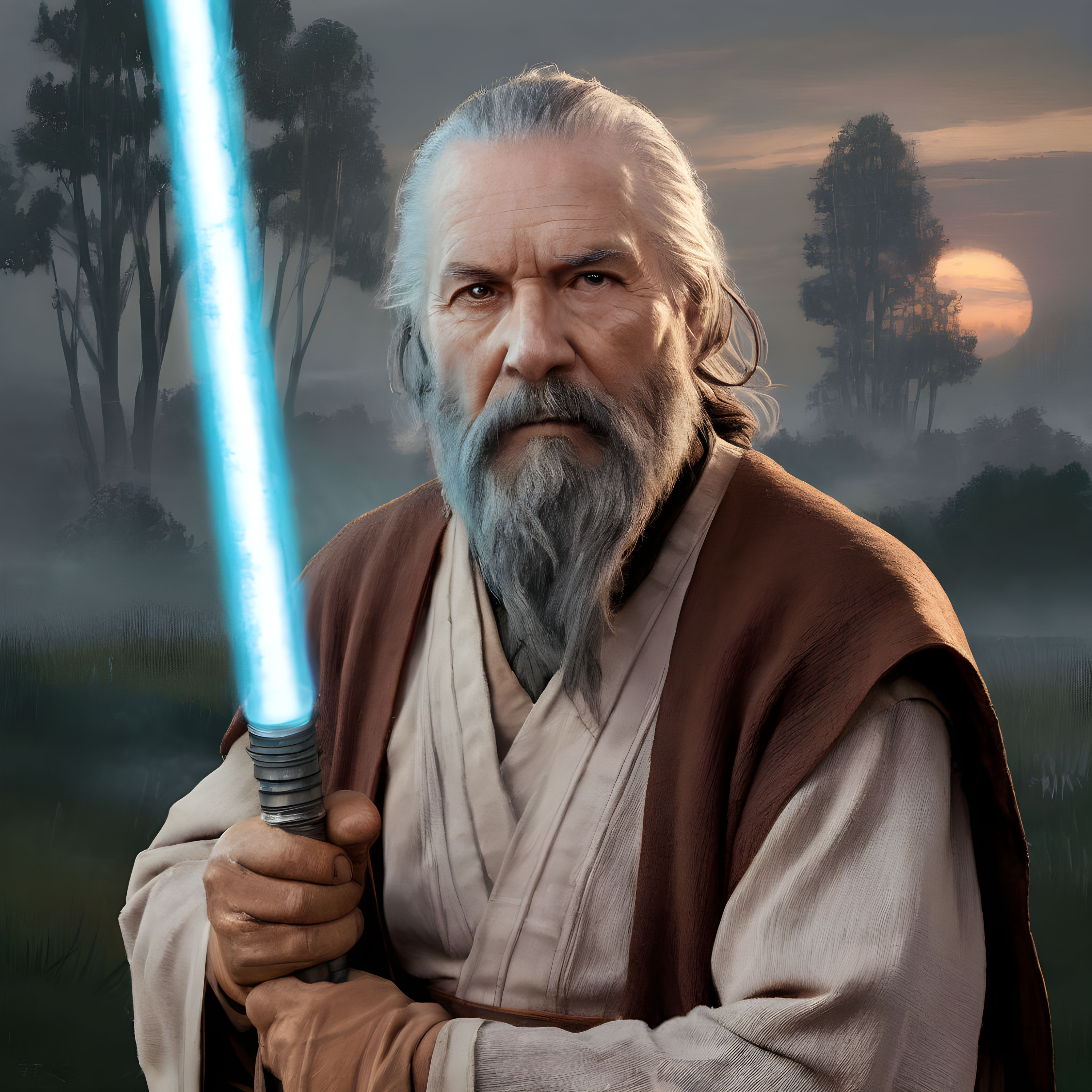 A stunningly realistic portrait of an old man with a wise by Lee Blacku ...