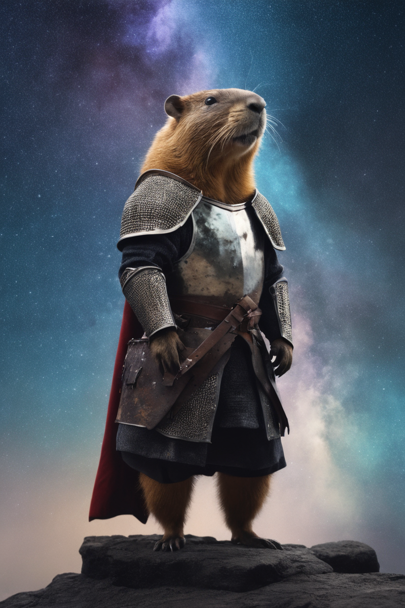 A capybara dressed as a medieval knight by PATCHWORK INSIDE - Playground