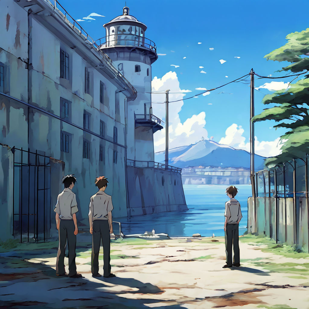 Alcatraz Federal Penitentiary with 3 inmates in anime style ... by ...