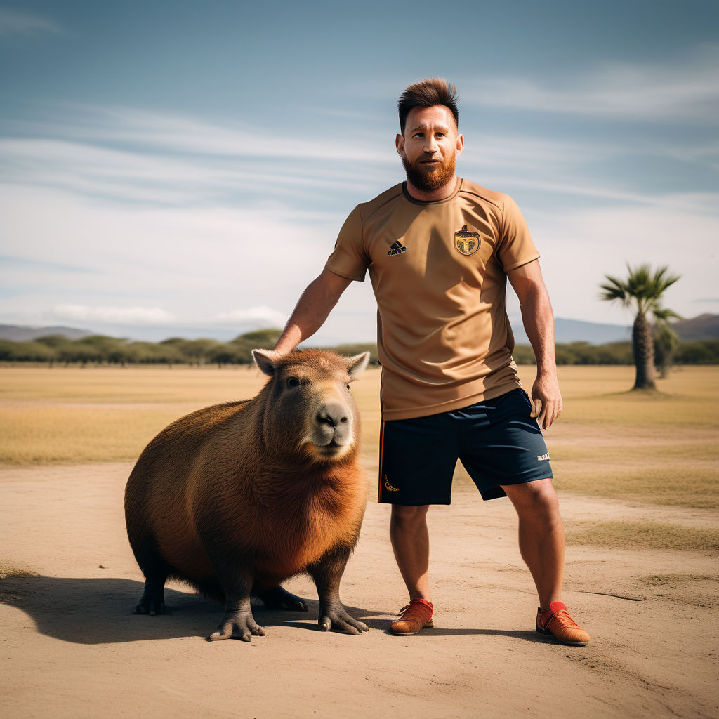 Messi with a capibara by PUSHKAR SINGH - Playground